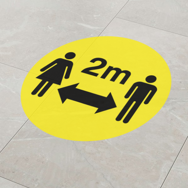 Social Distancing Floor Stickers, Markers & Graphics – Nameplates.co.uk