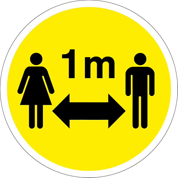 Keep 1m Apart Social Distancing Floor Stickers – Nameplates.co.uk
